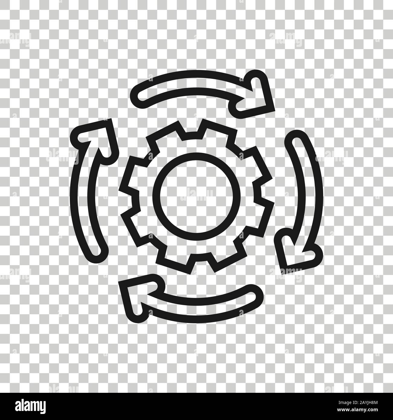 Workflow icon in flat style. Gear effective vector illustration on ...