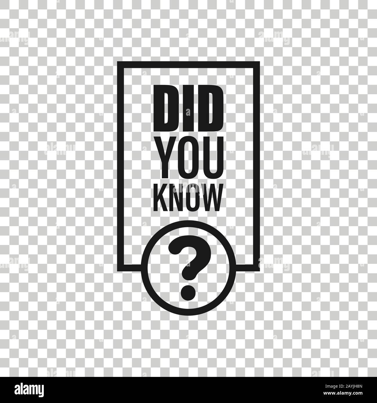 Did You Know icon in flat style. Question mark vector illustration on ...