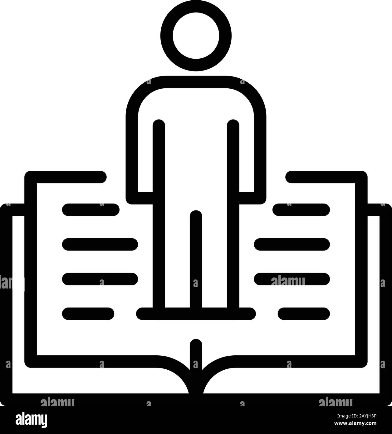 Book learning icon. Outline book learning vector icon for web design ...