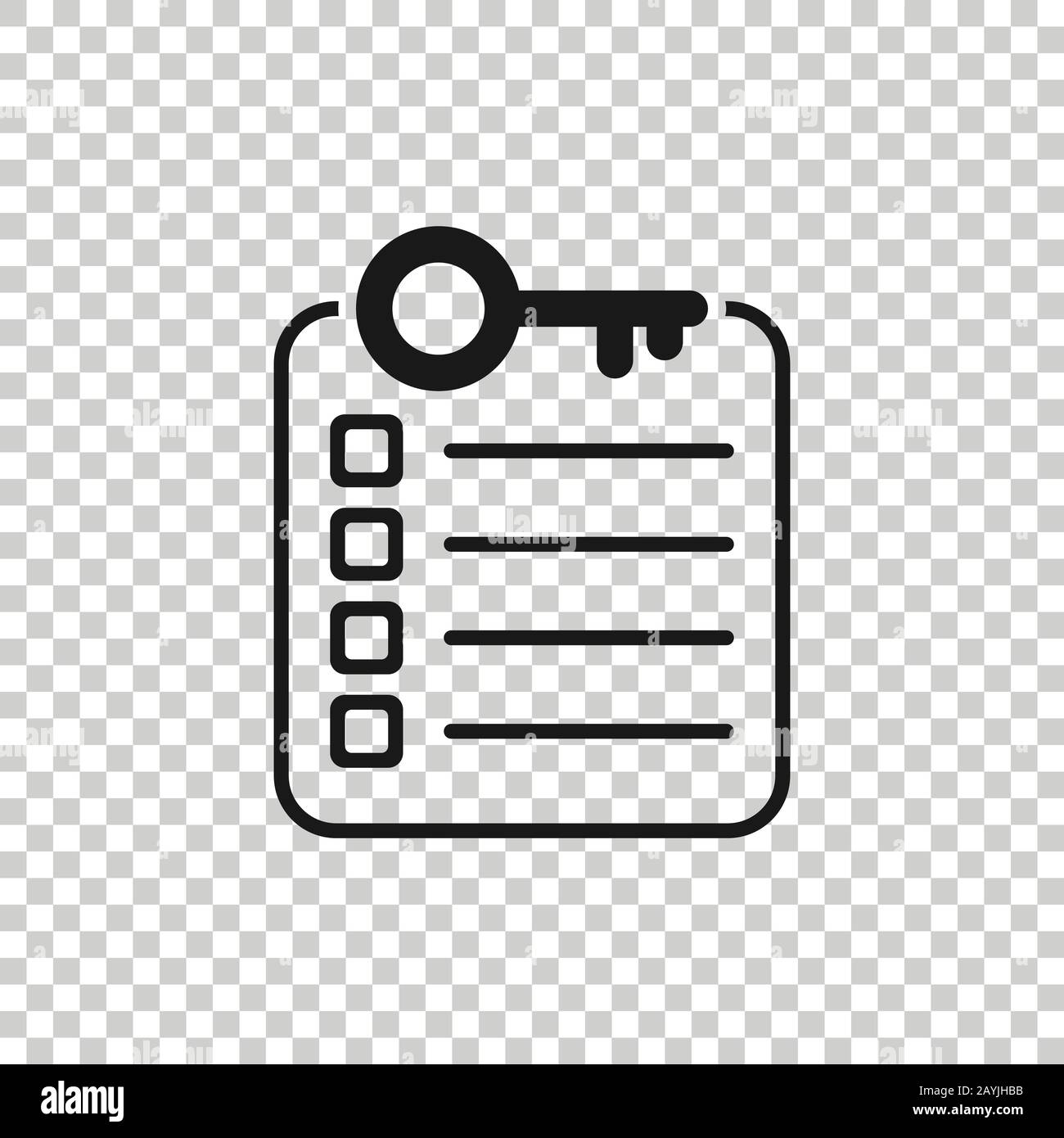 Password account icon in flat style. Keyword vector illustration on ...