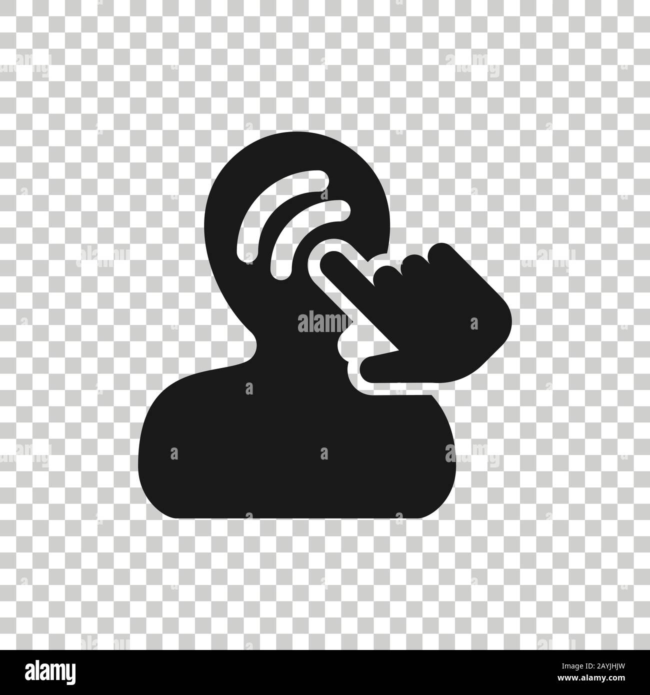 Mind awareness icon in flat style. Idea human vector illustration on ...