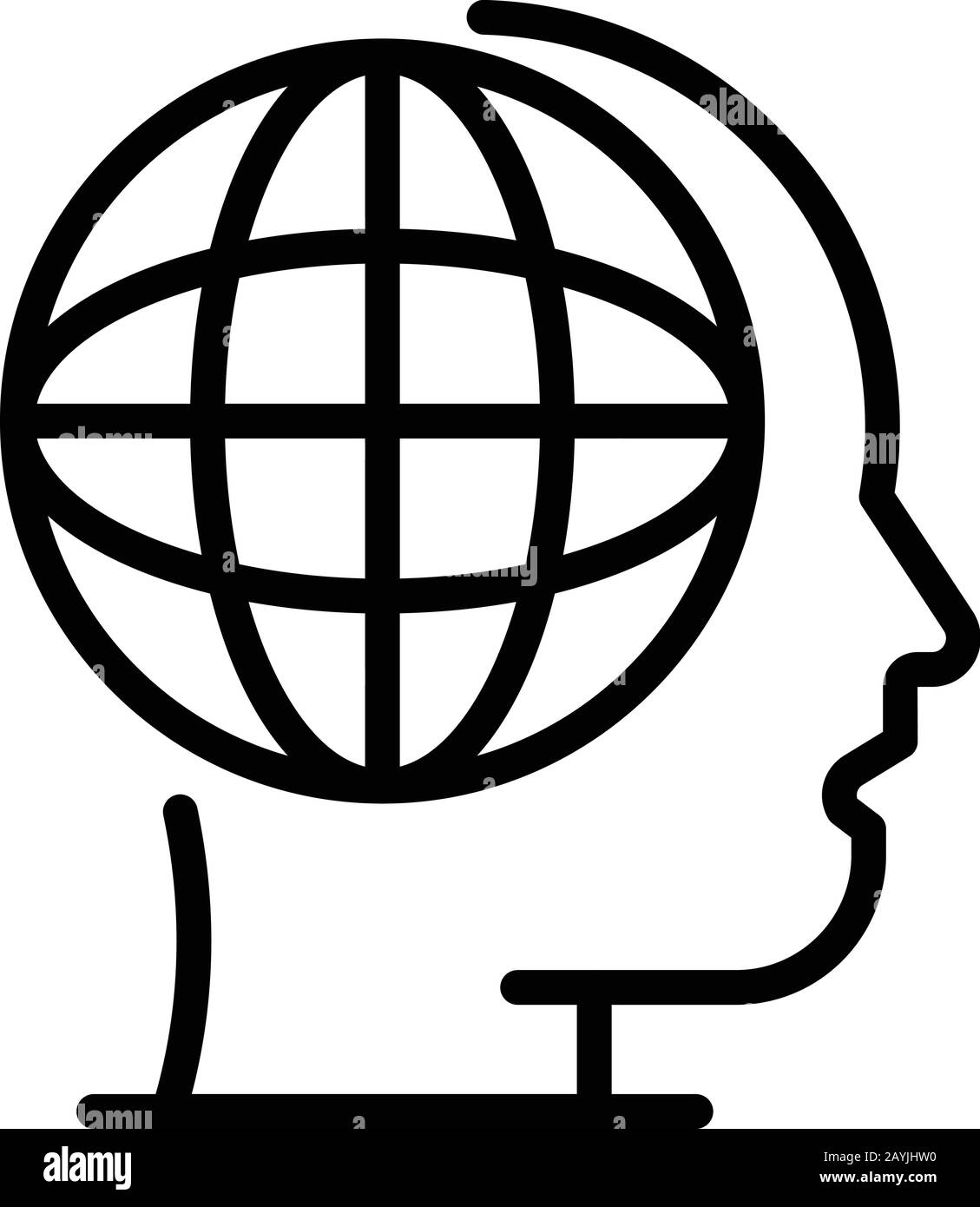 Global human skill icon. Outline global human skill vector icon for web ...