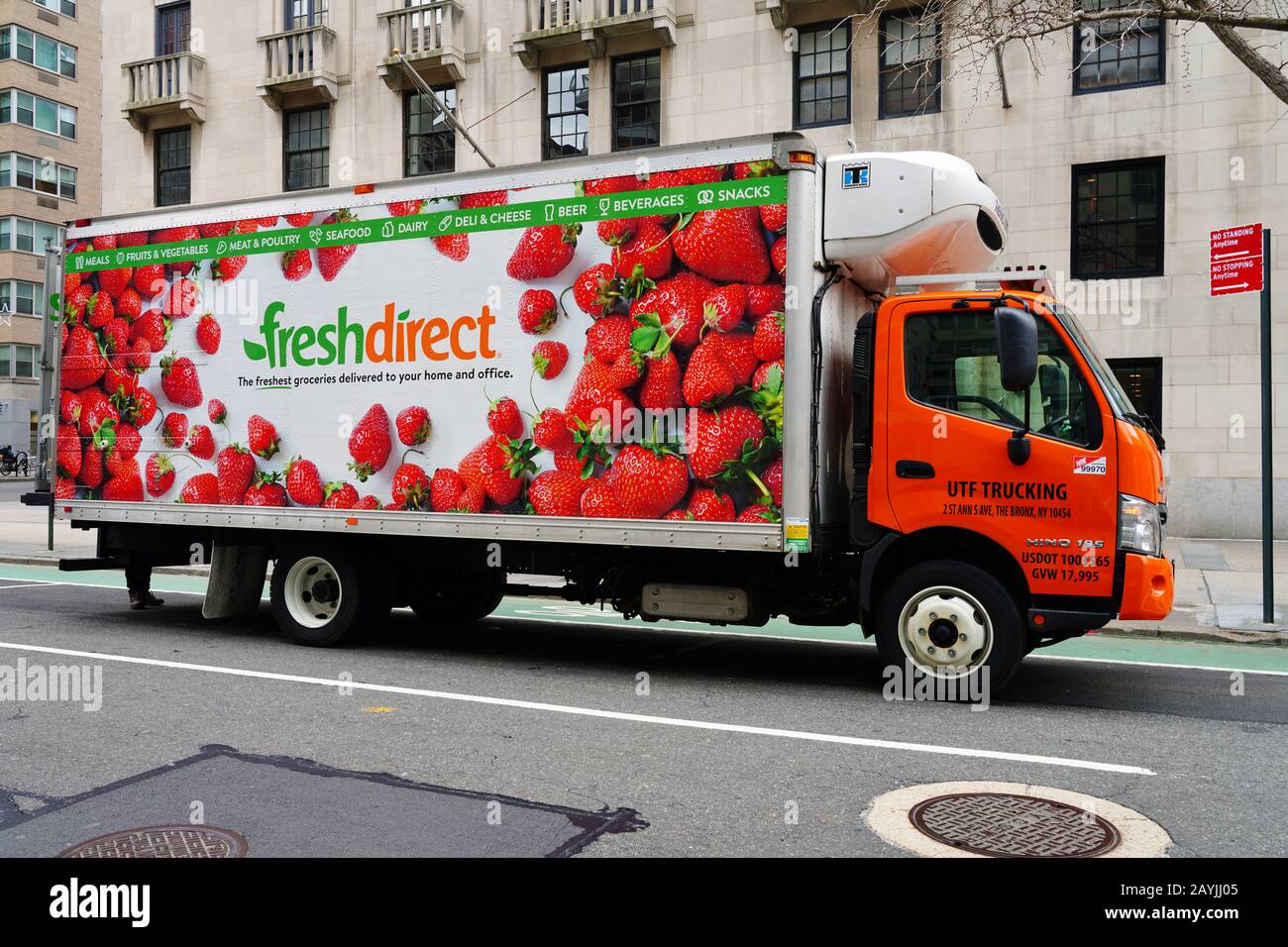 NEW YORK, NY -1 FEB 2020- View of a Fresh Direct delivery truck on the ...