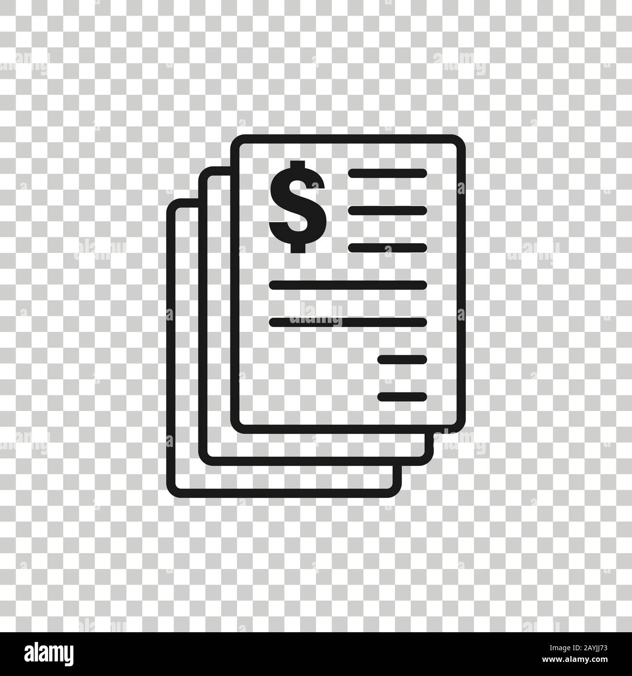 Financial statement icon in flat style. Document vector illustration on ...