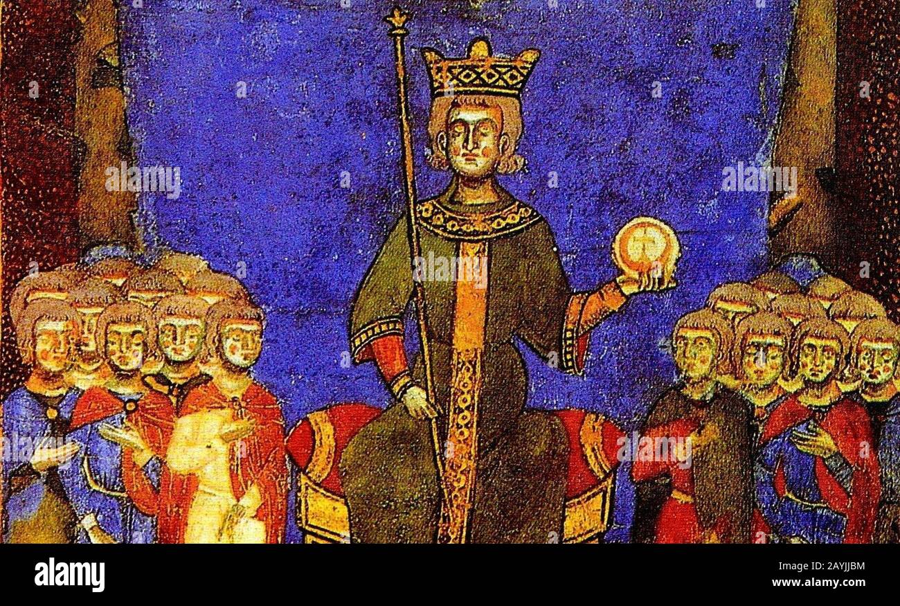 Frederick II, Holy Roman Emperor, old fresco Stock Photo - Alamy