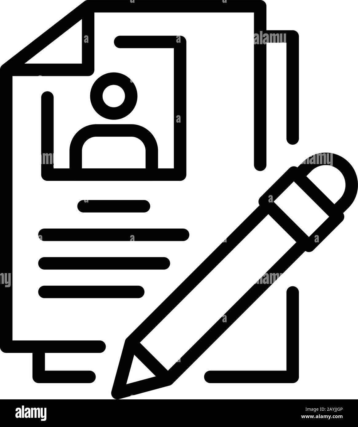 Person cv icon. Outline person cv vector icon for web design isolated ...