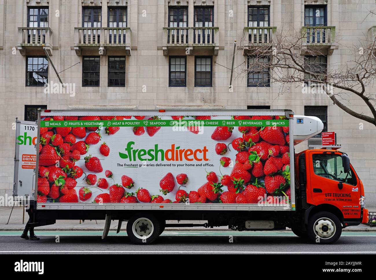 NEW YORK, NY -1 FEB 2020- View of a Fresh Direct delivery truck on the ...
