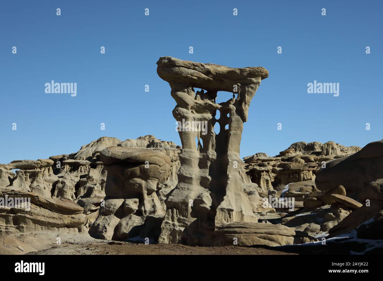 Strange Rock Formation in Bisti Badlands (Alien Throne) New Mexico USA ...