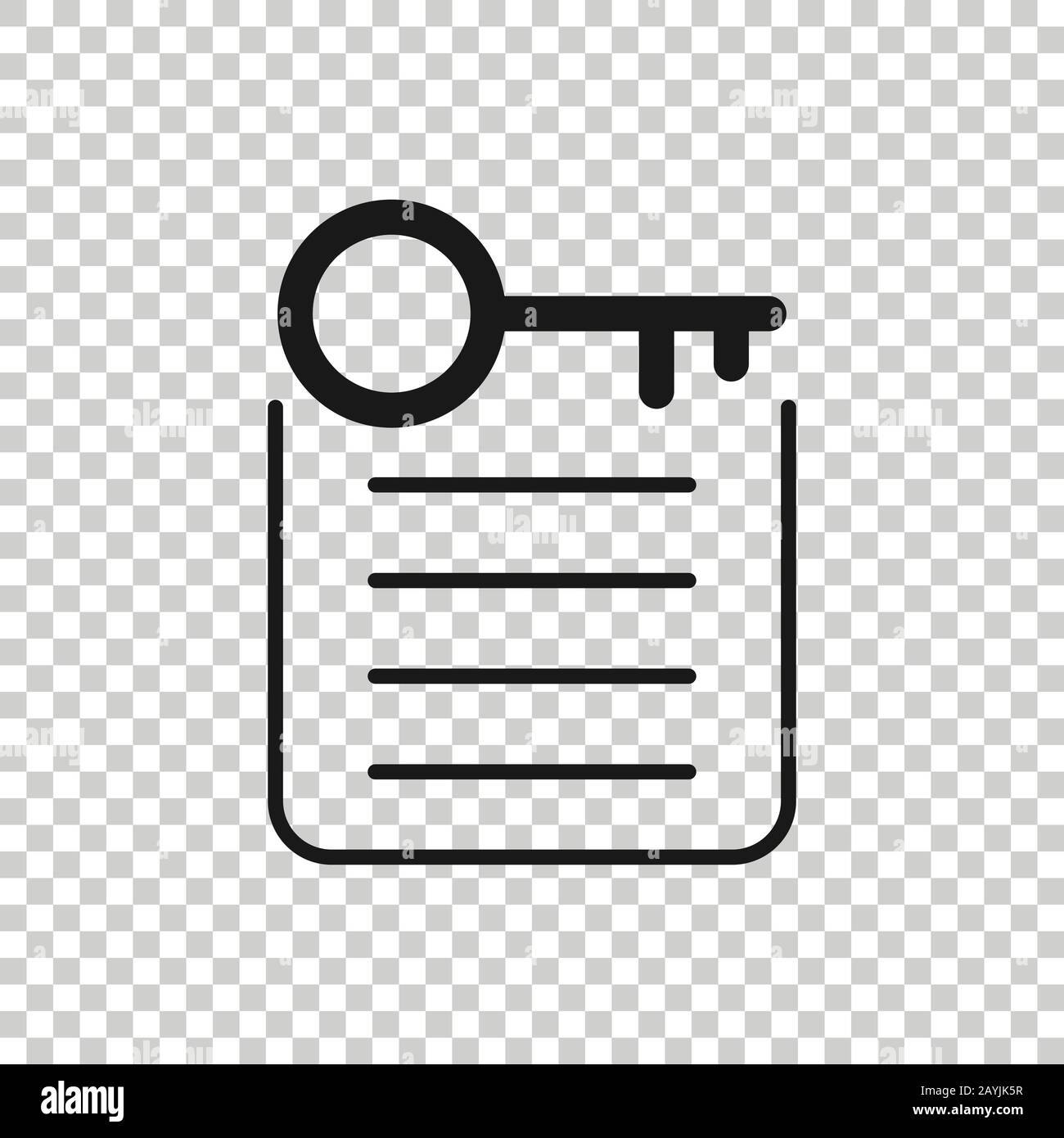 Password account icon in flat style. Keyword vector illustration on ...