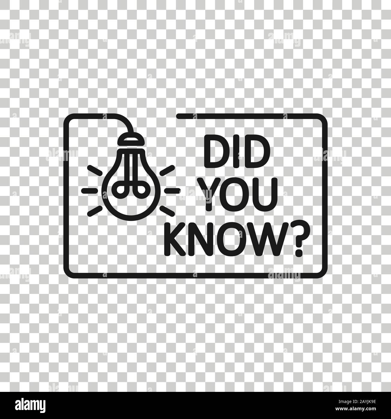 Did You Know icon in flat style. Question mark vector illustration on ...