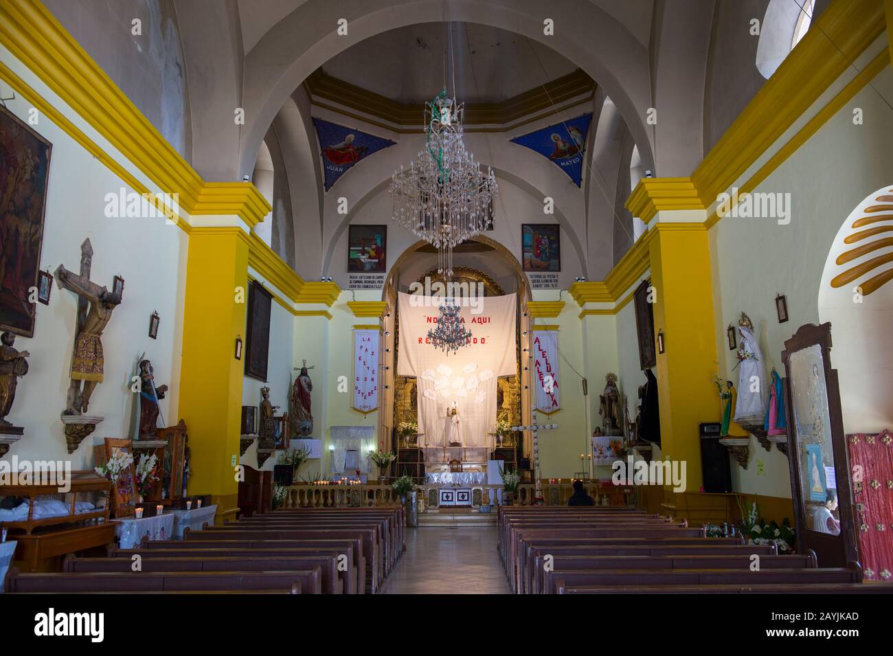 The interior of the Church of San Pedro built by the Spanish in the ...