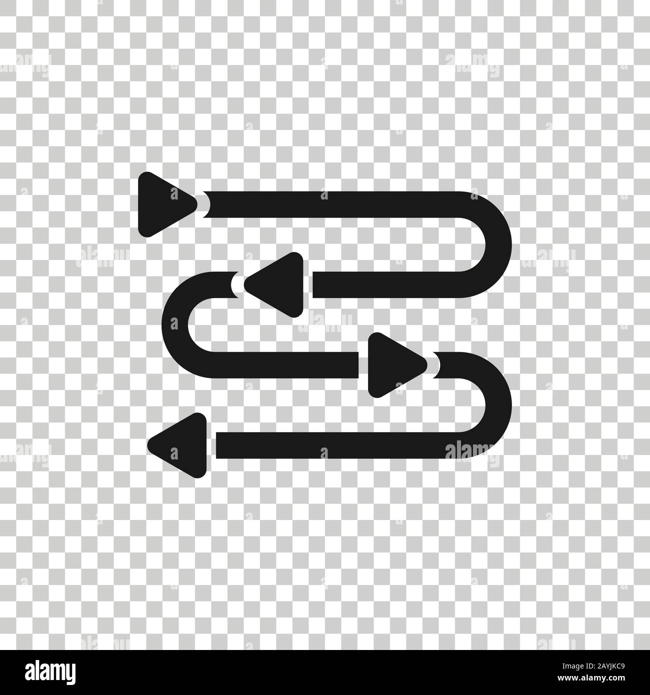 Arrow growth icon in flat style. Evolution vector illustration on white ...