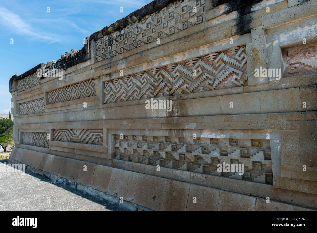 Details of the fretwork on the walls of the of main building, called ...