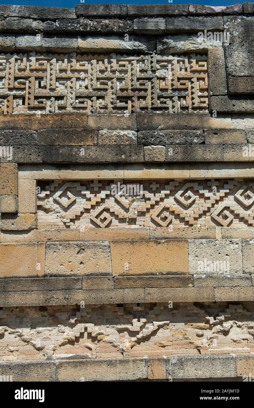 Details of the fretwork on the walls of courtyard in the main building ...