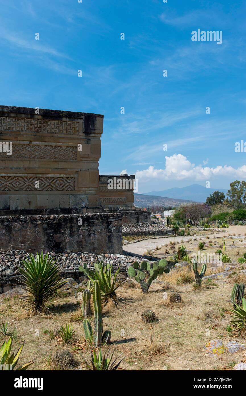 View of the with fretwork decorated walls of the Columns Group at the ...