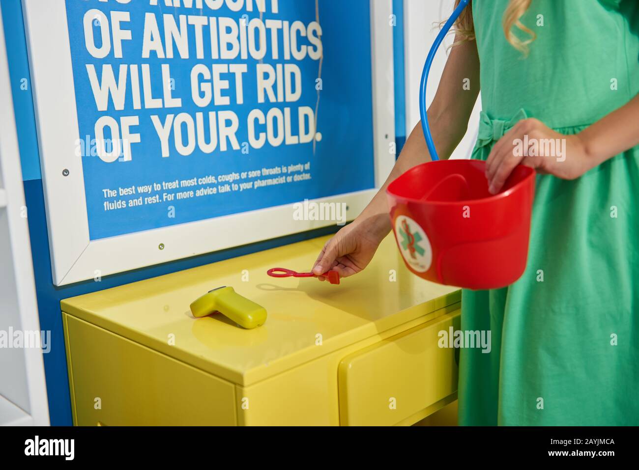 Kid girl playing with medical tools at playroom Stock Photo - Alamy