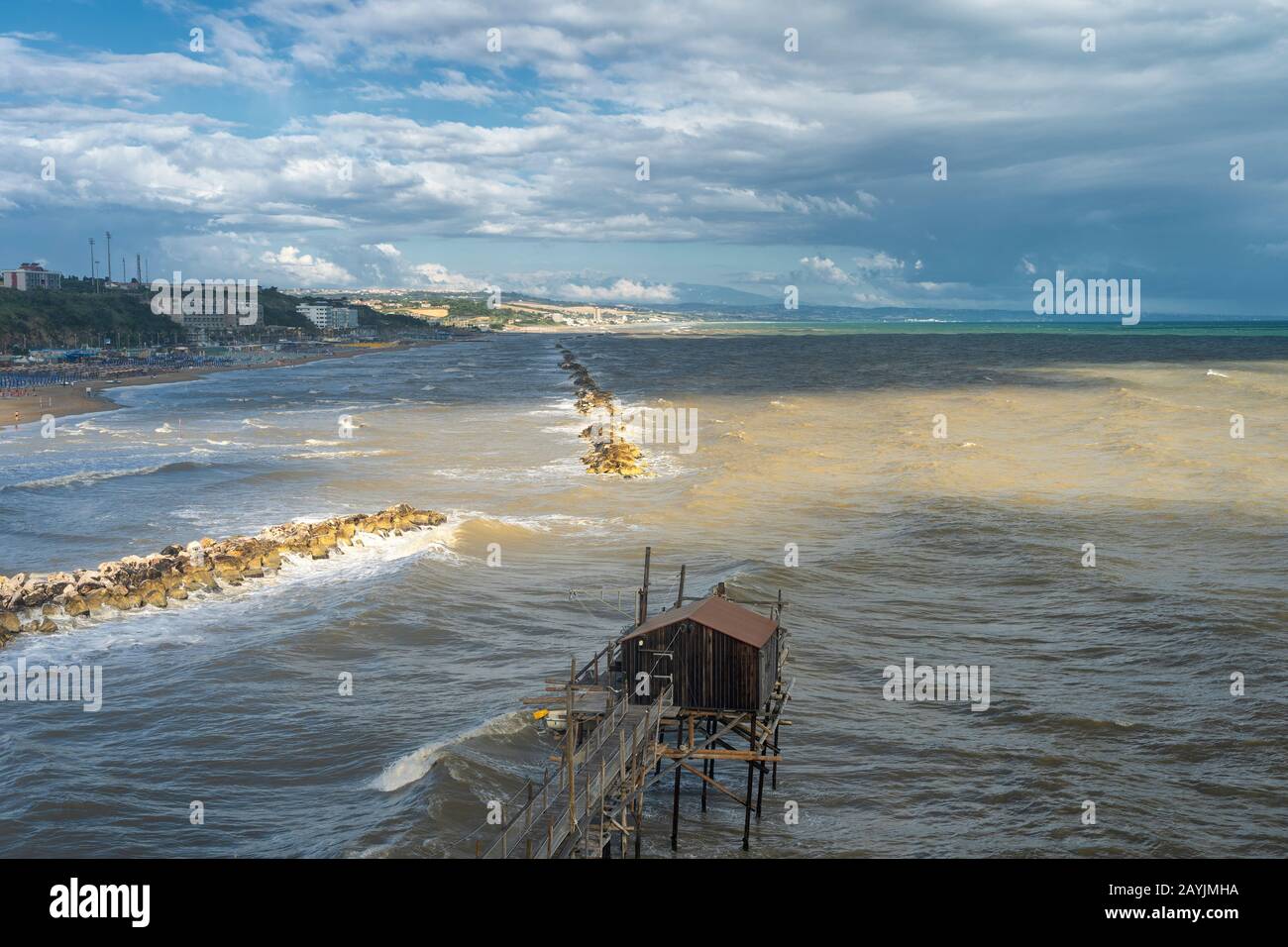 Termoli, Campobasso, Molise, Italy, and its beach at summer Stock Photo ...