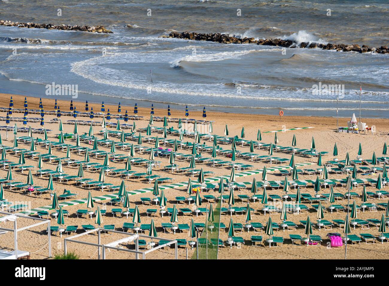 Termoli, Campobasso, Molise, Italy, and its beach at summer Stock Photo ...