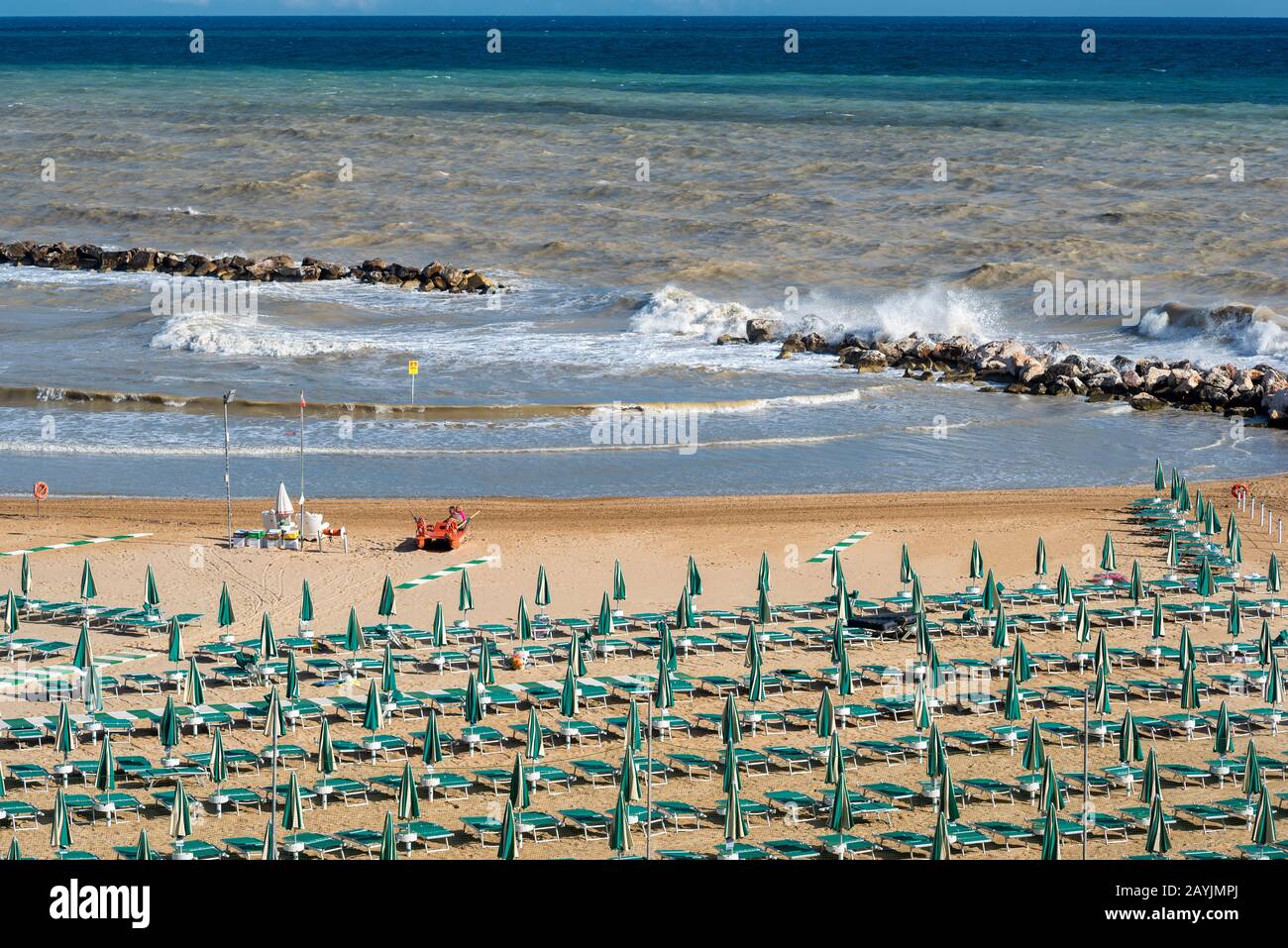 Termoli, Campobasso, Molise, Italy, and its beach at summer Stock Photo ...