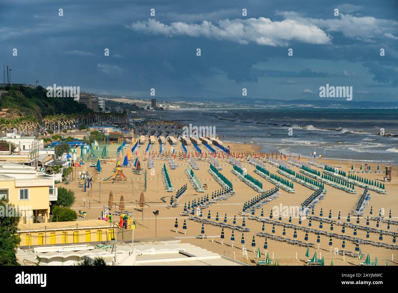 Termoli, Campobasso, Molise, Italy, and its beach at summer Stock Photo ...