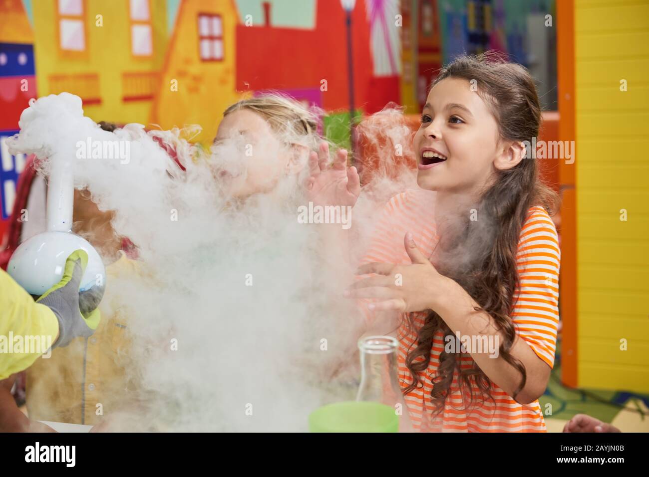 Dry ice experiment for kids Stock Photo - Alamy
