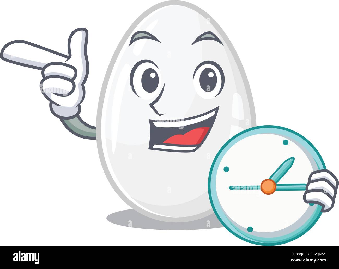 cartoon character concept white egg having clock Stock Vector Image ...
