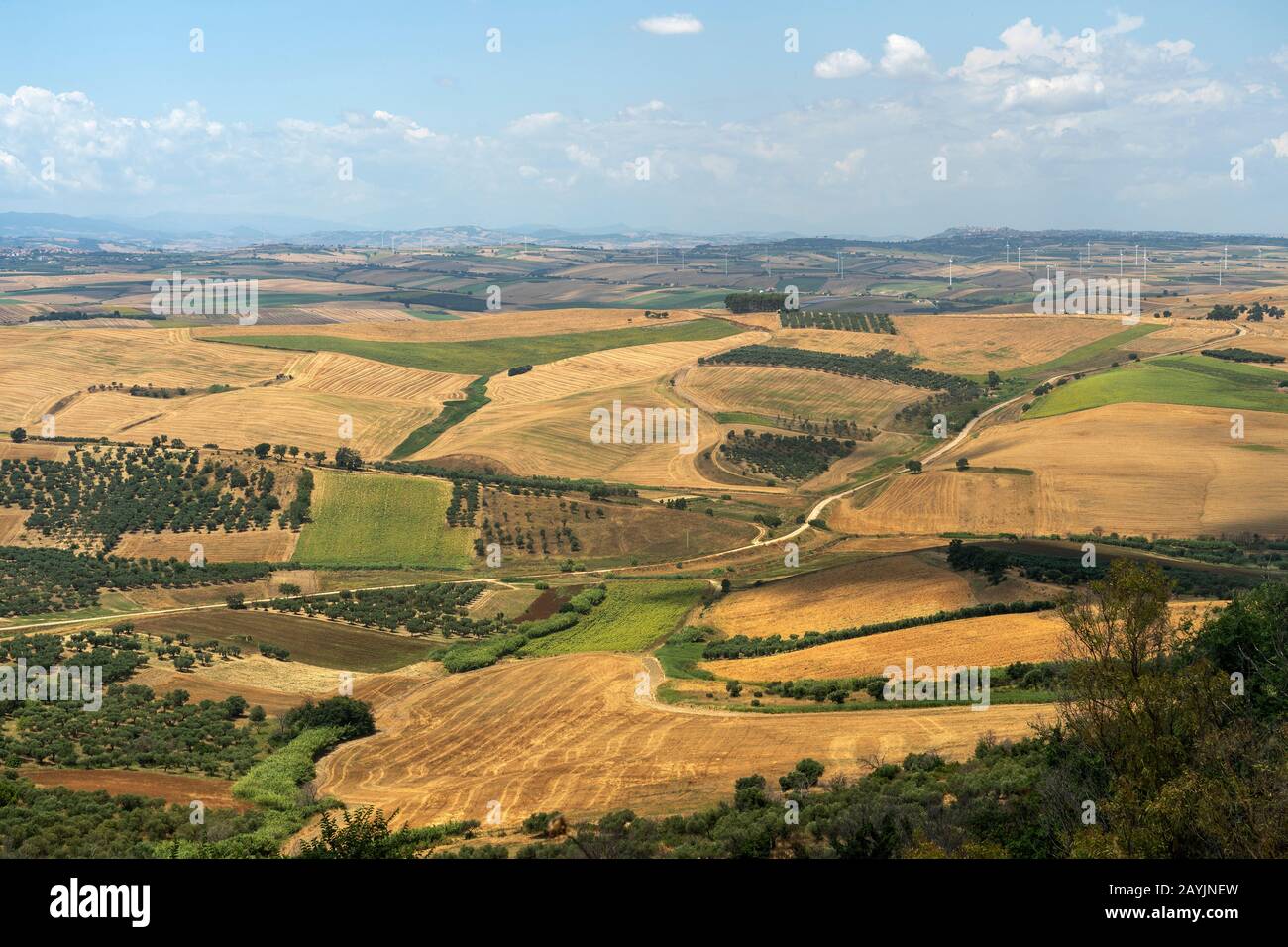 Rural landscape from Serracapriola, Foggia, Apulia, Southern Italy, at ...