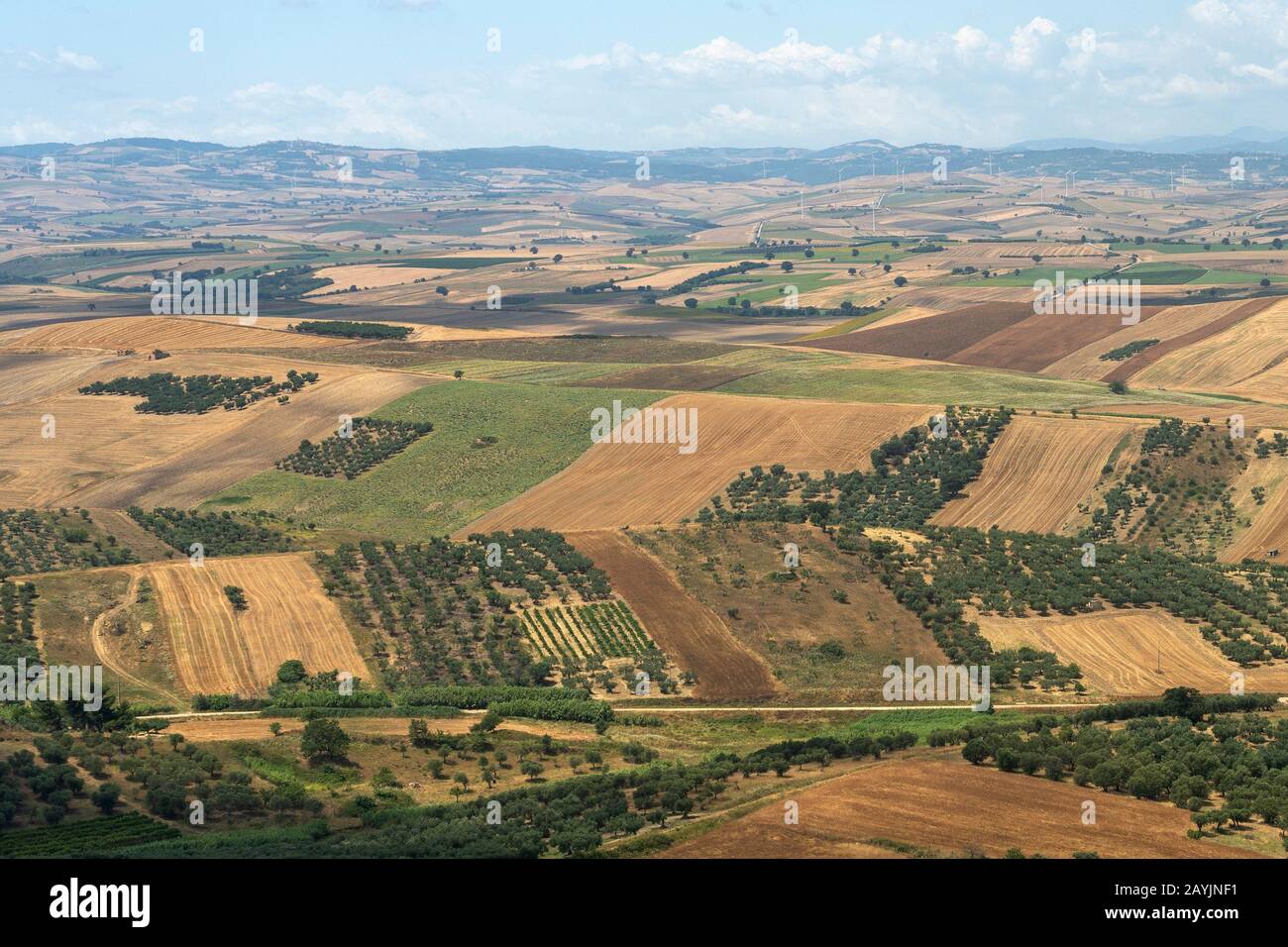 Rural landscape from Serracapriola, Foggia, Apulia, Southern Italy, at ...