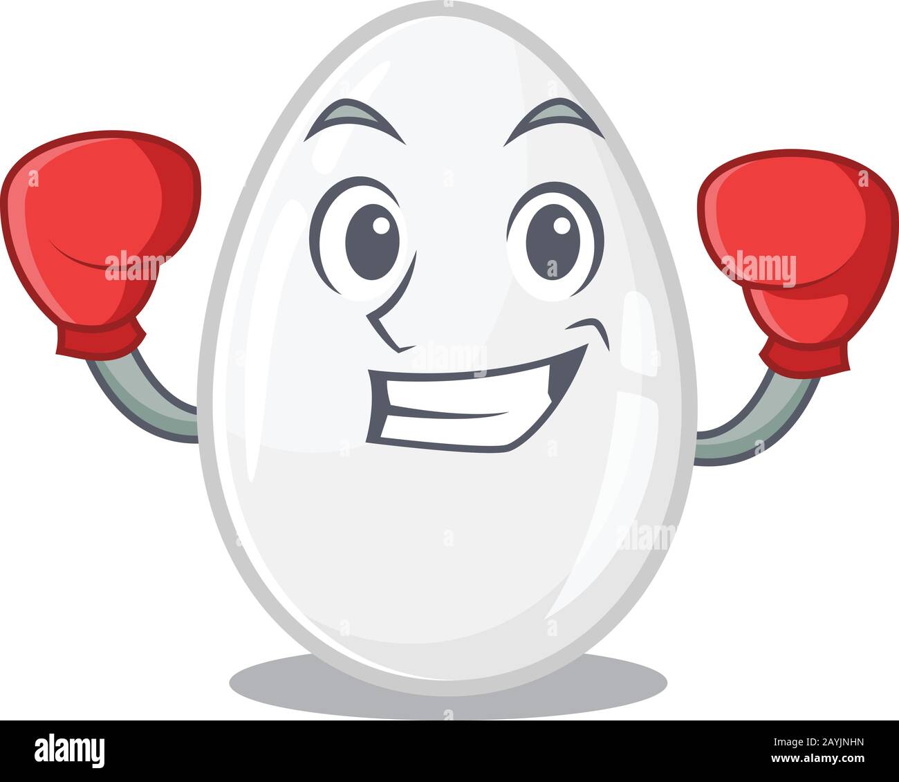 mascot character style of Sporty Boxing white egg Stock Vector Image ...