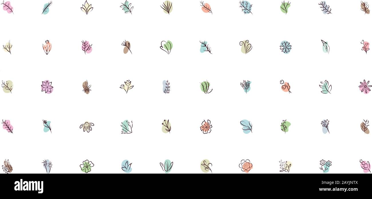 bundle of flowers hand draw style Stock Vector Image & Art - Alamy