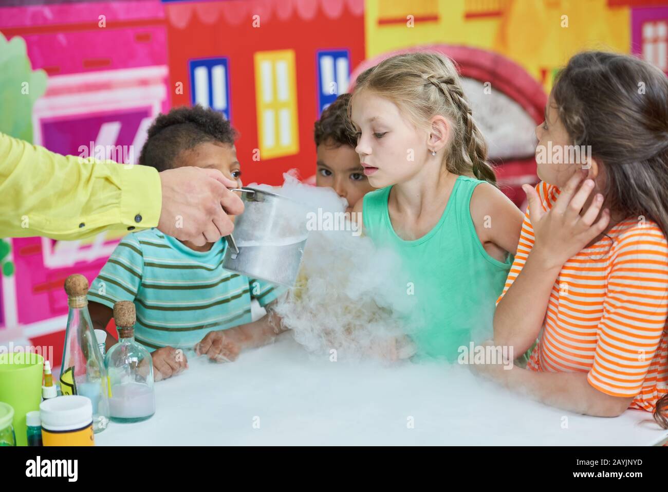 Happy kids having fun in entertainment center Stock Photo - Alamy