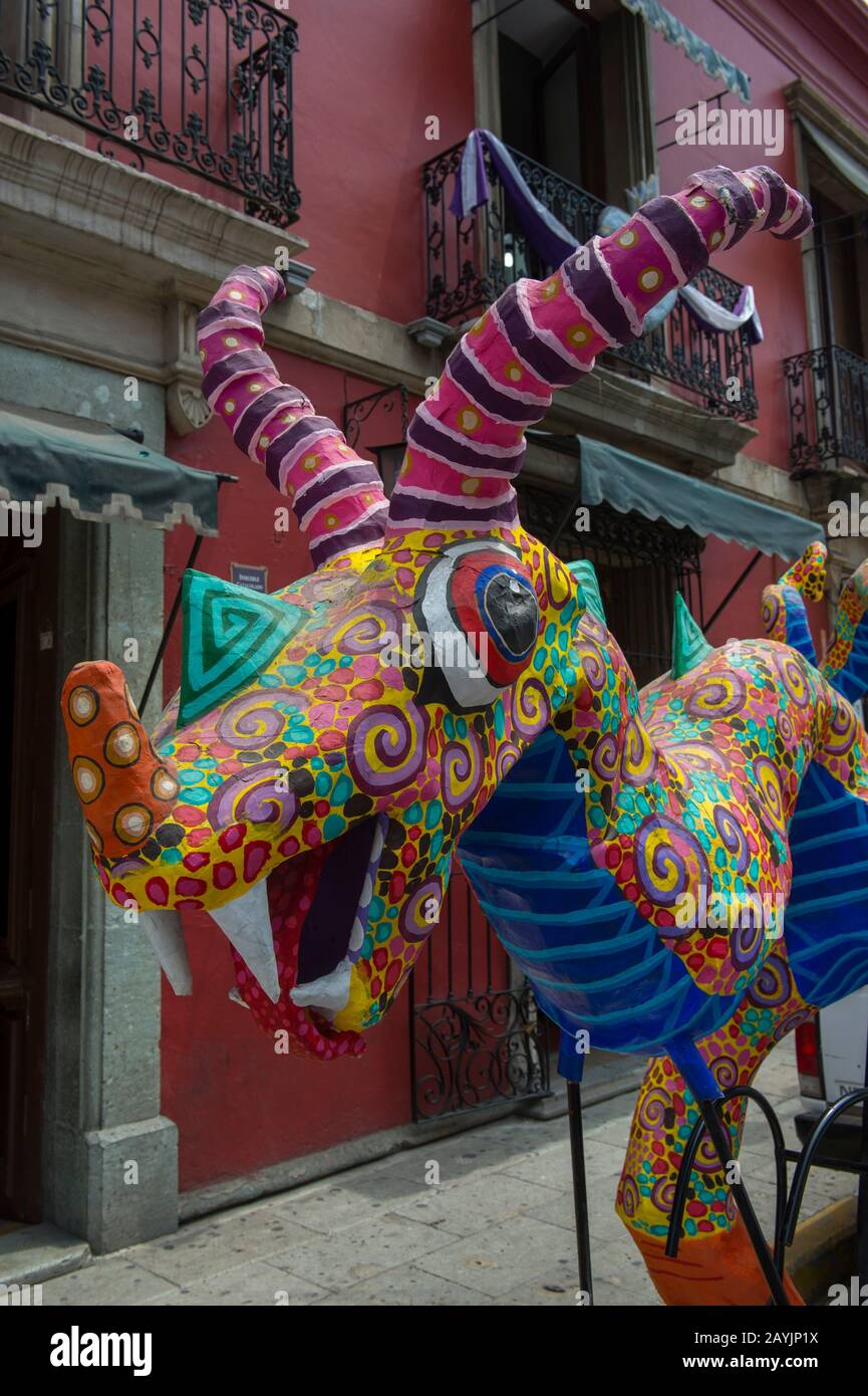 A colorful statue in the streets of Oaxaca City, Mexico Stock Photo - Alamy