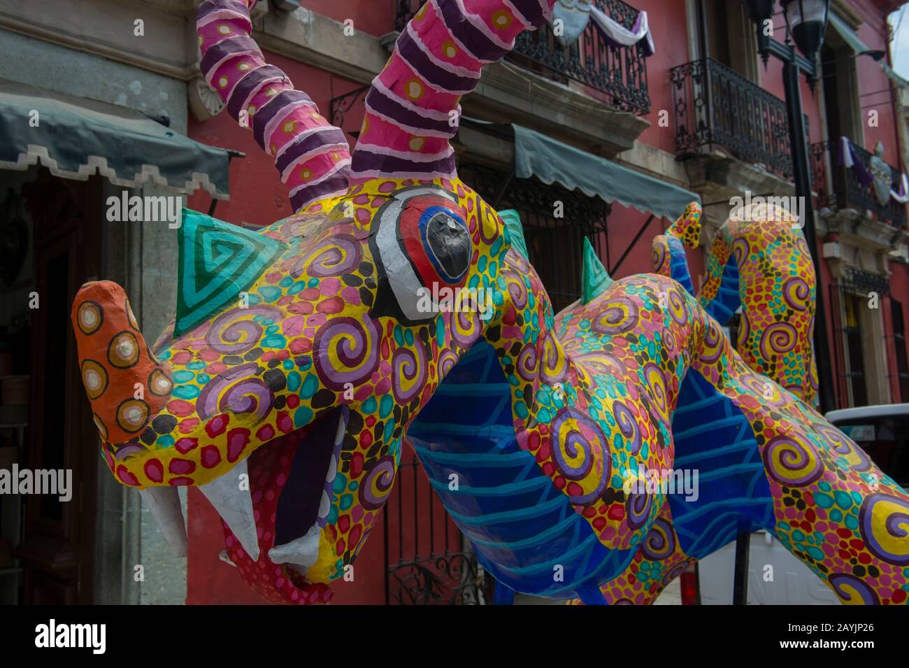A colorful statue in the streets of Oaxaca City, Mexico Stock Photo - Alamy