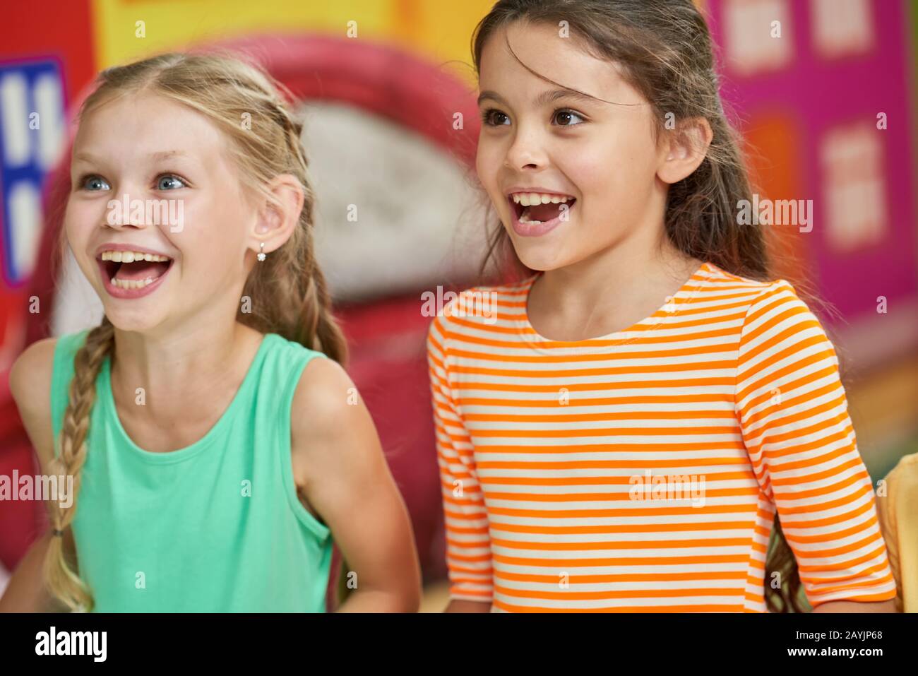 Happy smiling kids indoor Stock Photo - Alamy