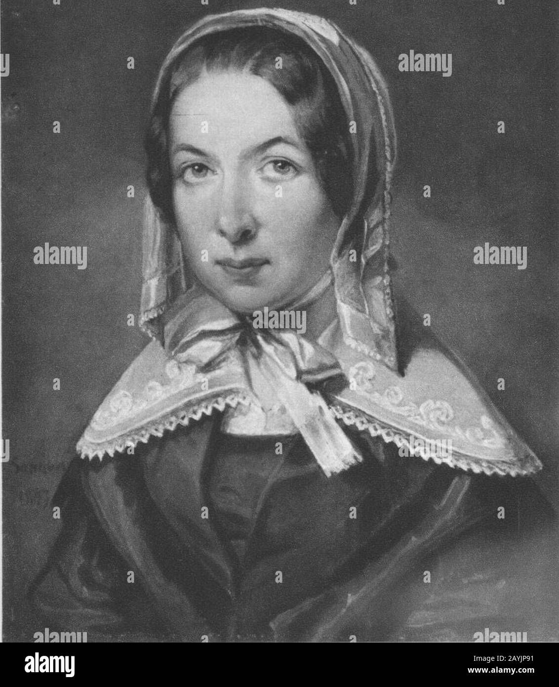 Fredrika Bremer painted by Sandberg 1843 Stock Photo - Alamy
