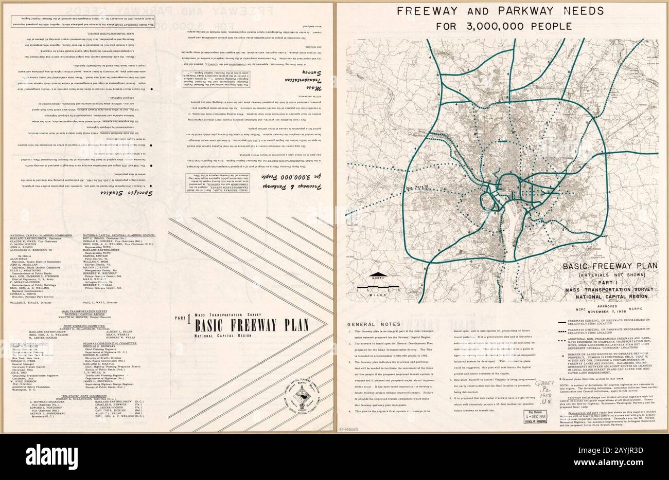 Freeway and parkway needs for 3,000,000 people, basic freeway plan ...