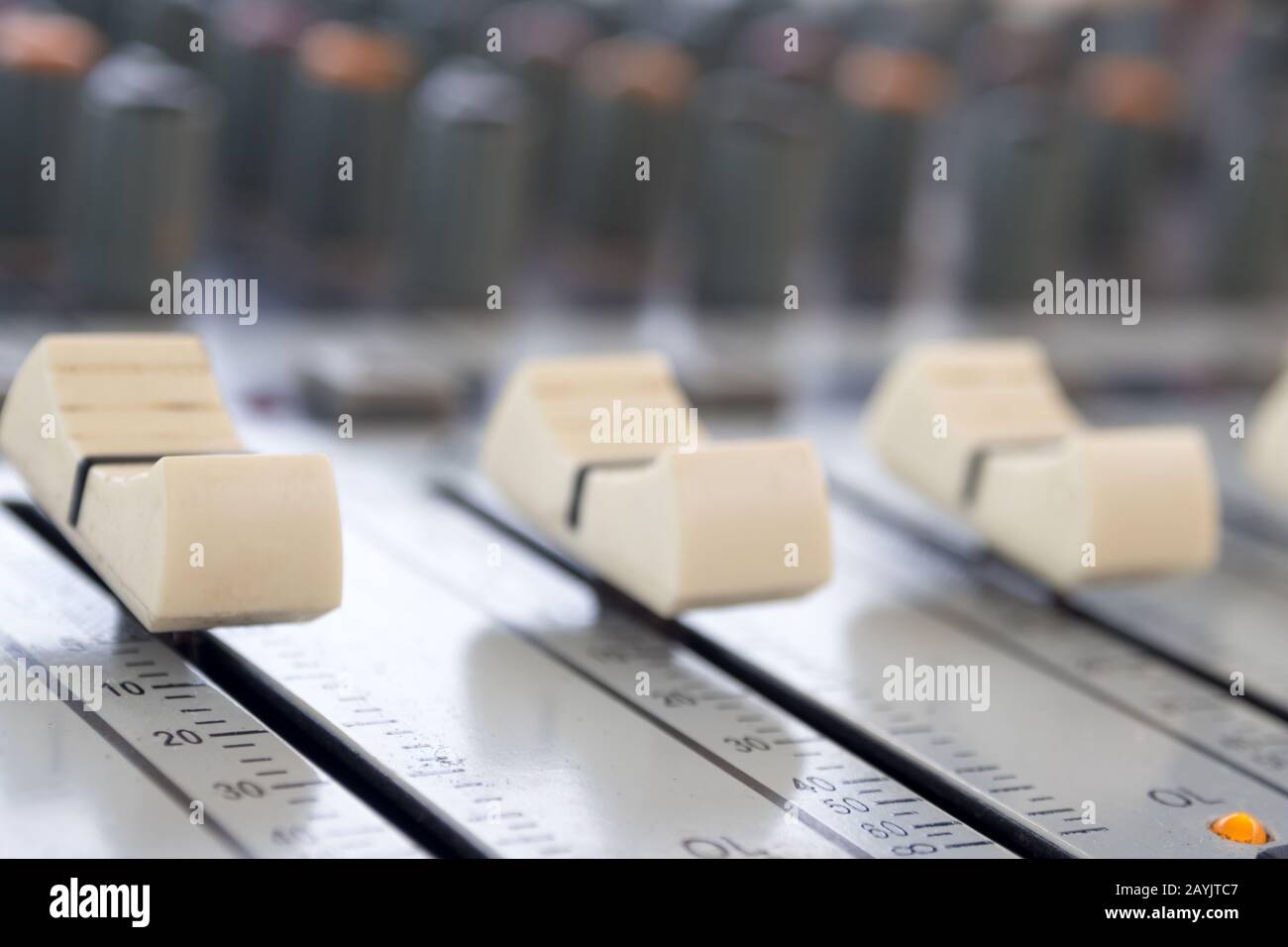 Rust and stain on multi-button slide and rotary switch on the old ...