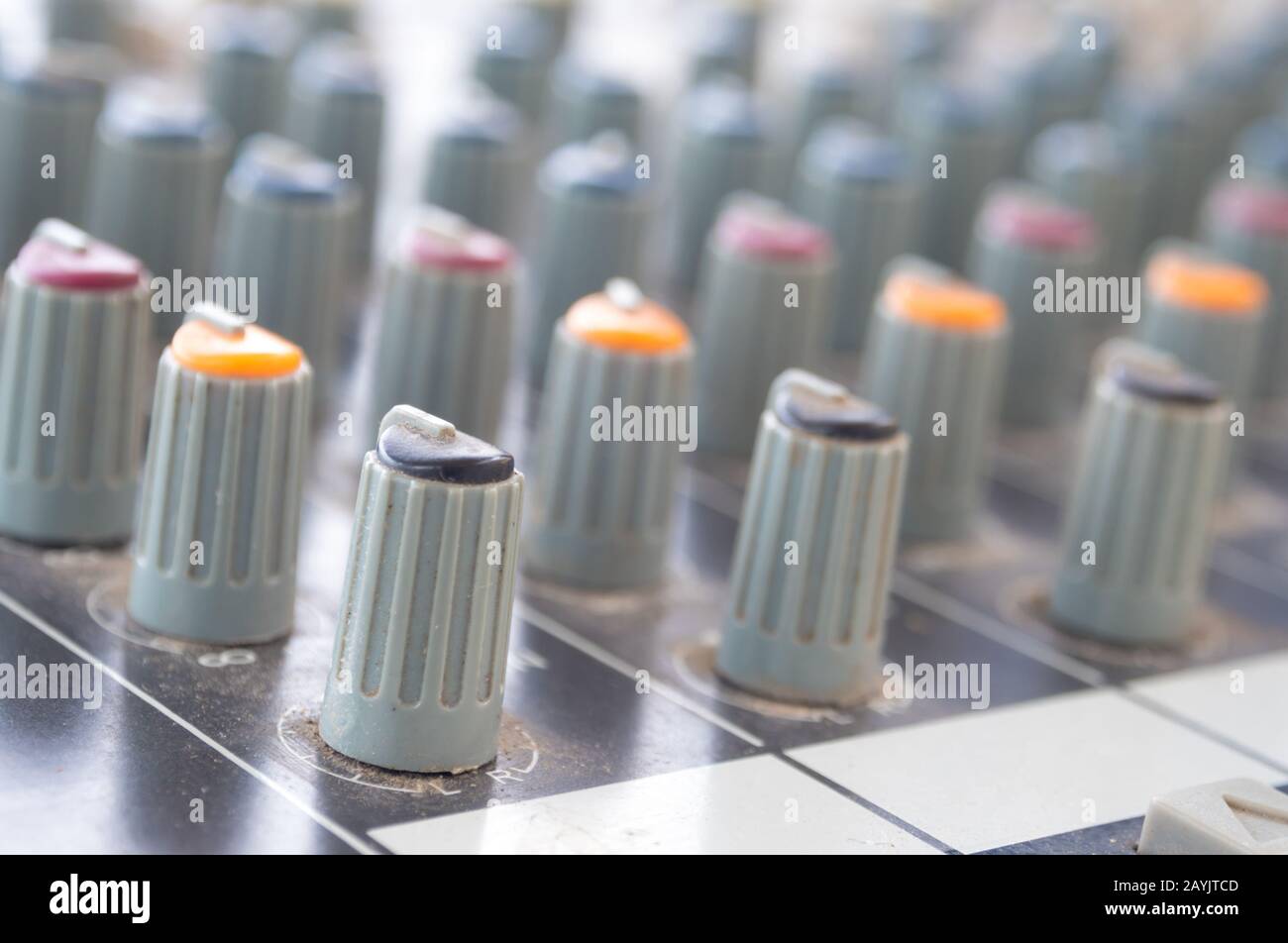 Dust and stain on multi-button slide and rotary switch on the old ...