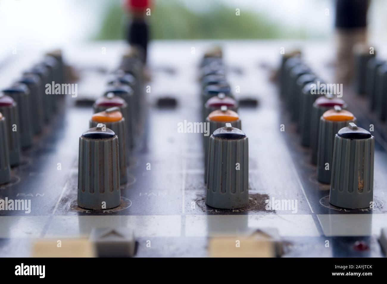 Dust and stain on multi-button slide and rotary switch on the old ...