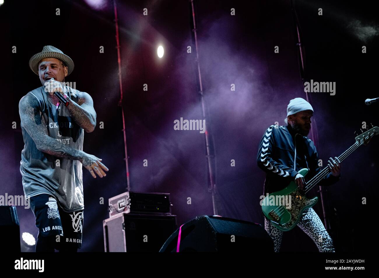 Dnepr, Ukraine - 6 August, 2019: Crazy Town band in music concert ...