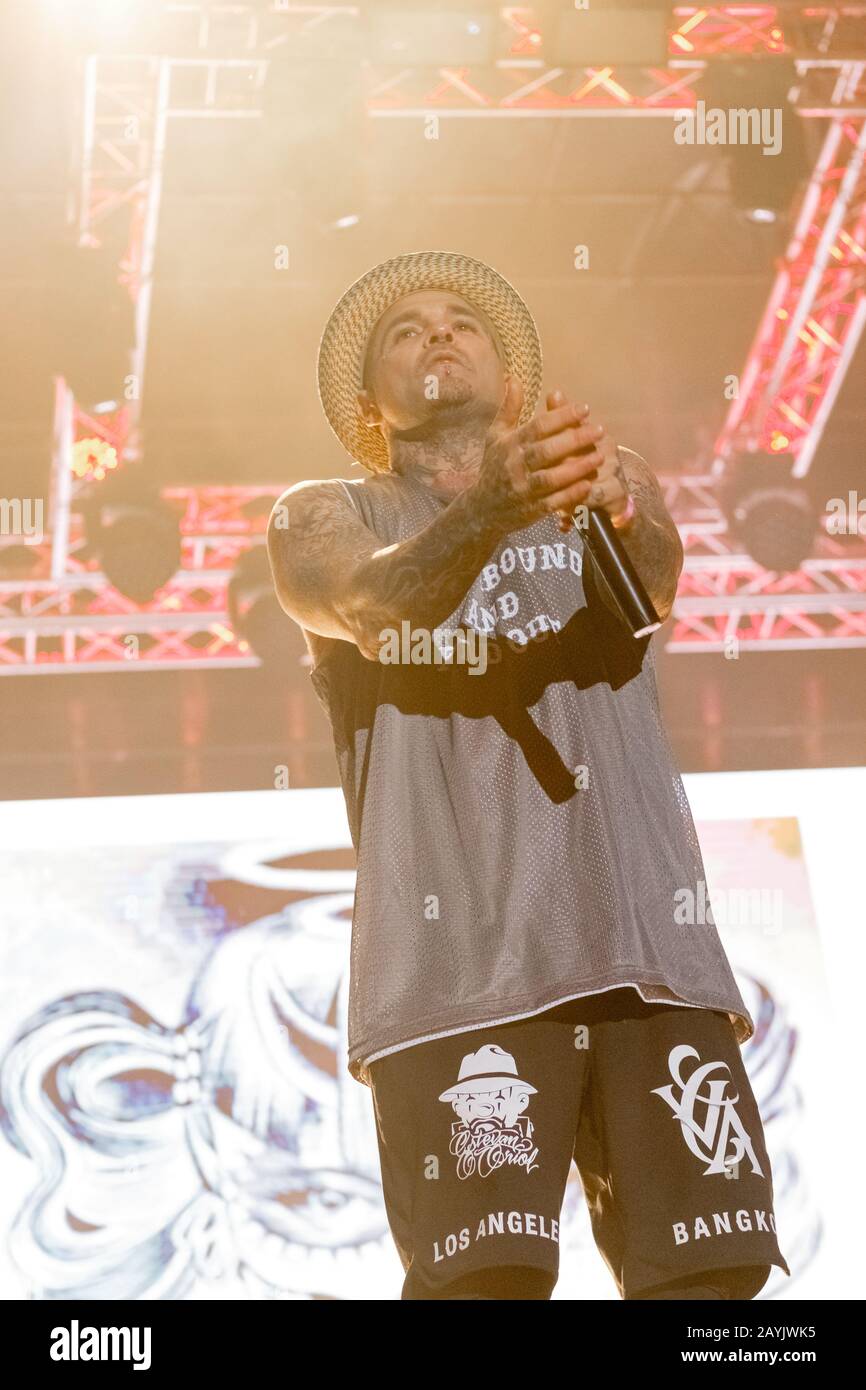 Dnepr, Ukraine - 6 August, 2019: Crazy Town band in music concert ...