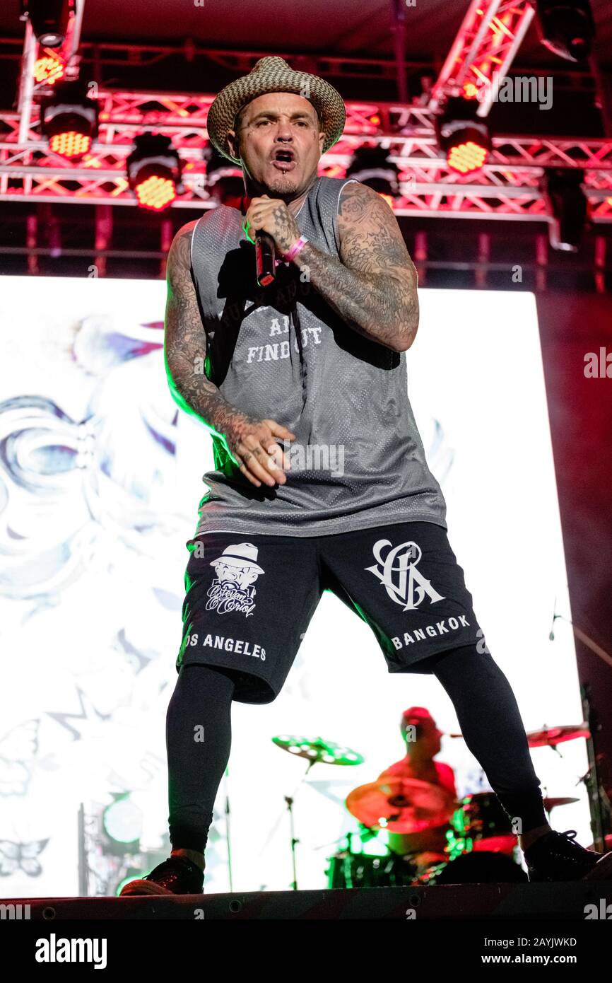 Dnepr, Ukraine - 6 August, 2019: Crazy Town band in music concert ...