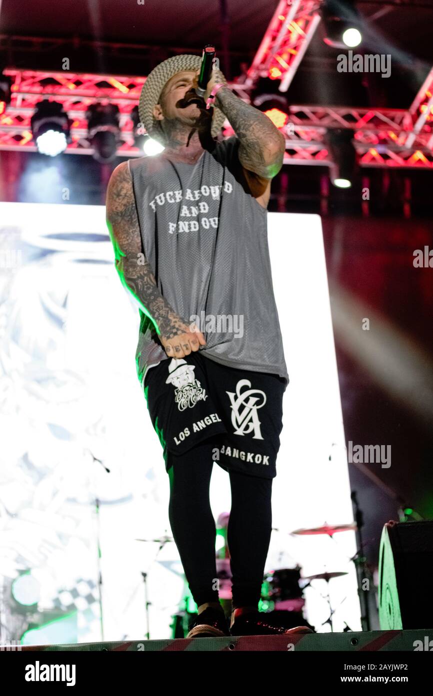 Dnepr, Ukraine - 6 August, 2019: Crazy Town band in music concert ...