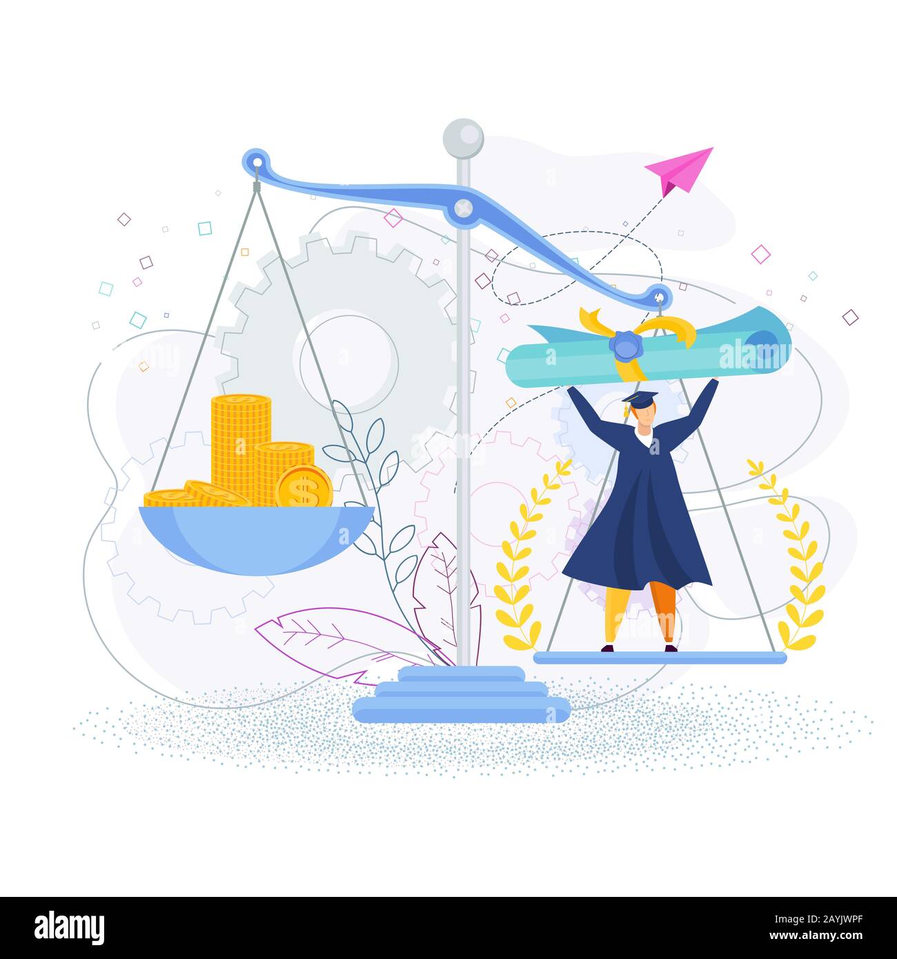 Boy student hat knowledge Cut Out Stock Images & Pictures - Alamy