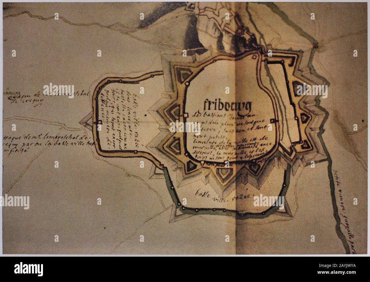 Freiburg hist map 004 Stock Photo - Alamy