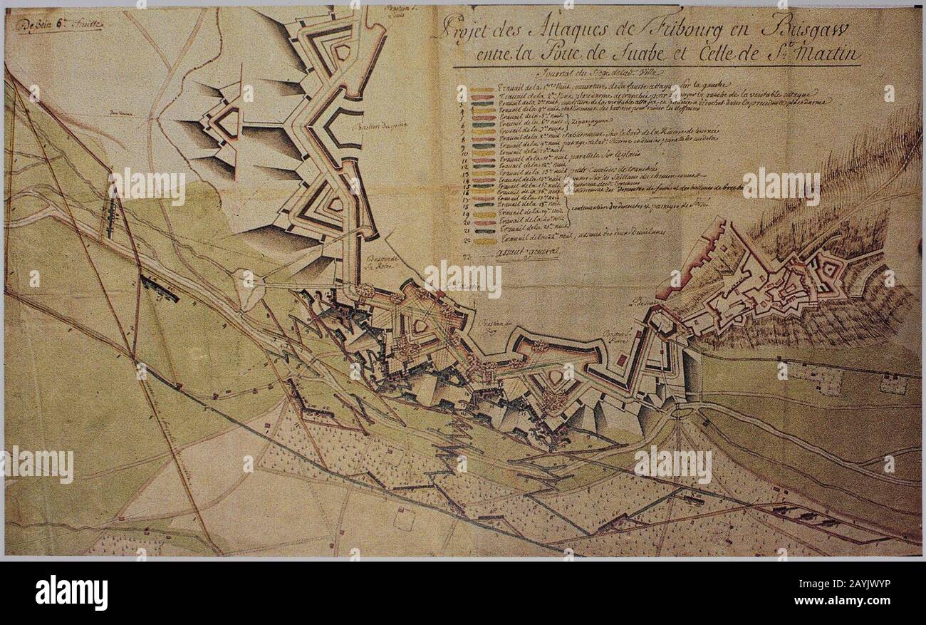 Freiburg hist map 003 Stock Photo - Alamy