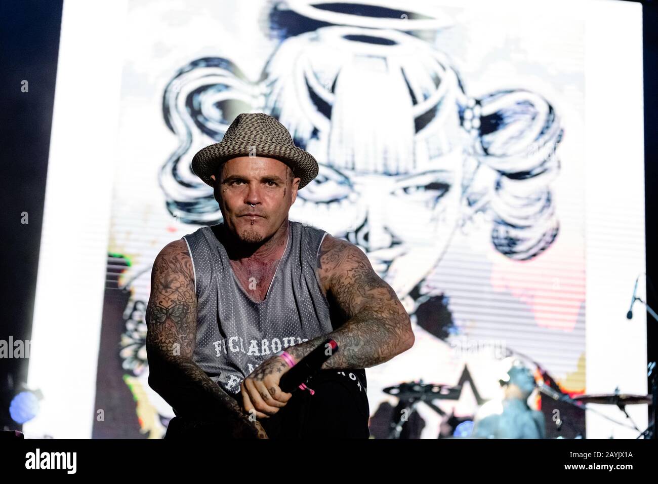 Dnepr, Ukraine - 6 August, 2019: Crazy Town band in music concert ...