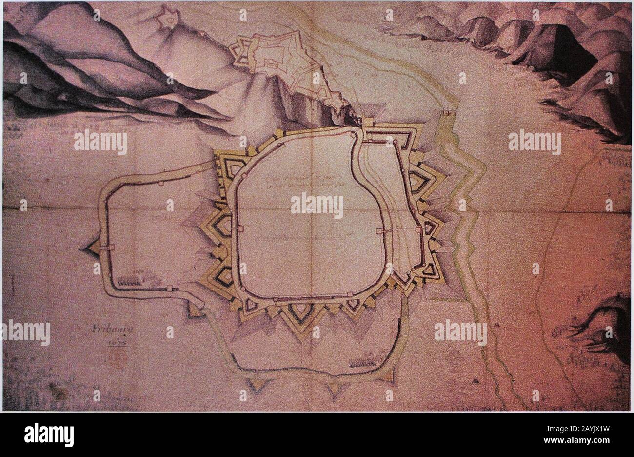 Freiburg hist map 013 Stock Photo - Alamy