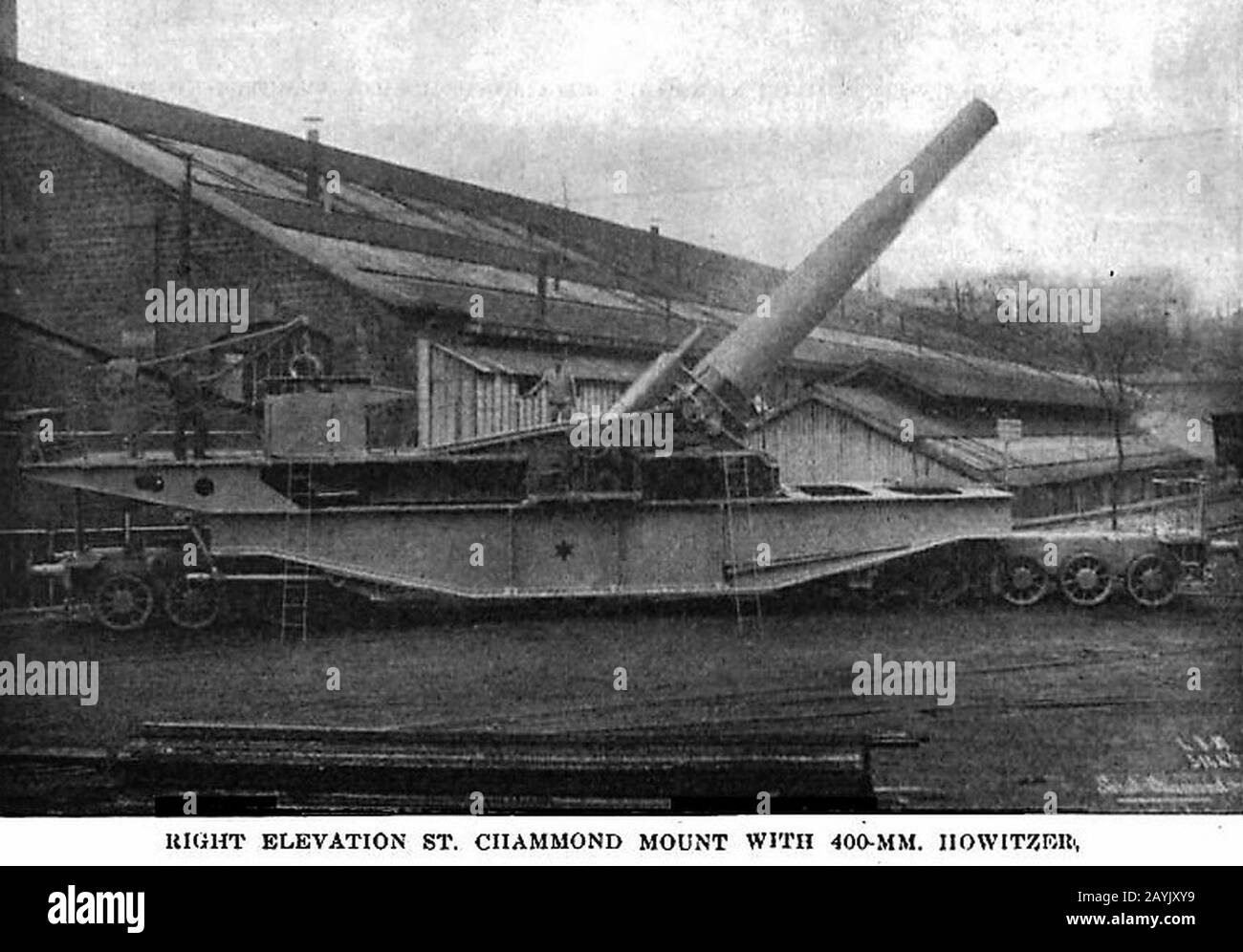 French 400 mm railway howitzer photograph Stock Photo - Alamy