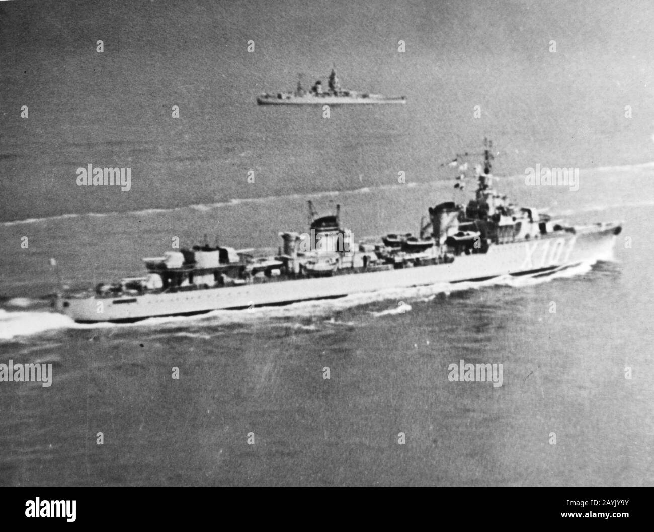 French destroyer Le Fantasque underway during exercises in the Atlantic ...
